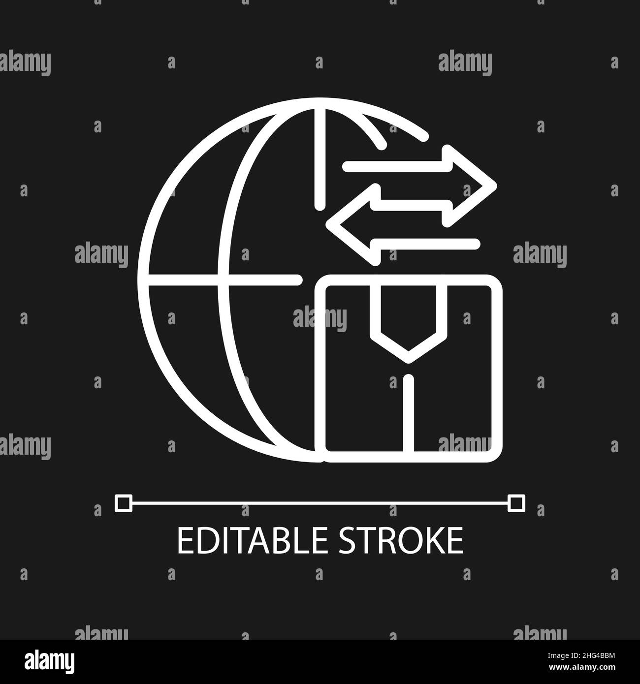 Goods import and export white linear icon for dark theme Stock Vector ...