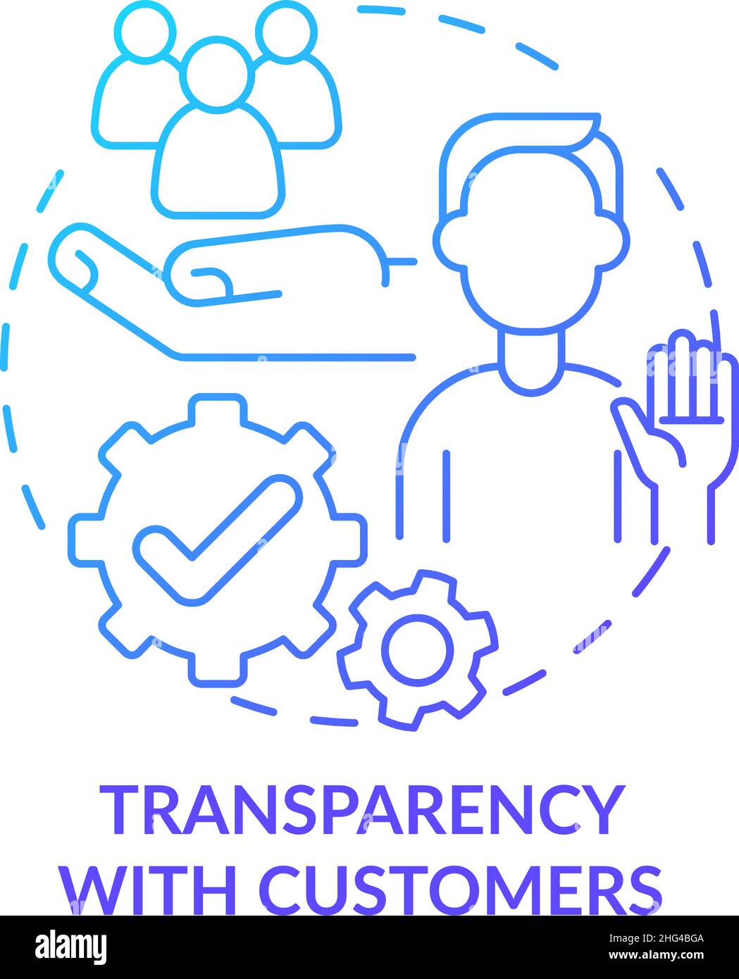 Transparency with customers blue gradient concept icon Stock Vector ... Transparency with customers blue gradient concept icon Stock Vector ...