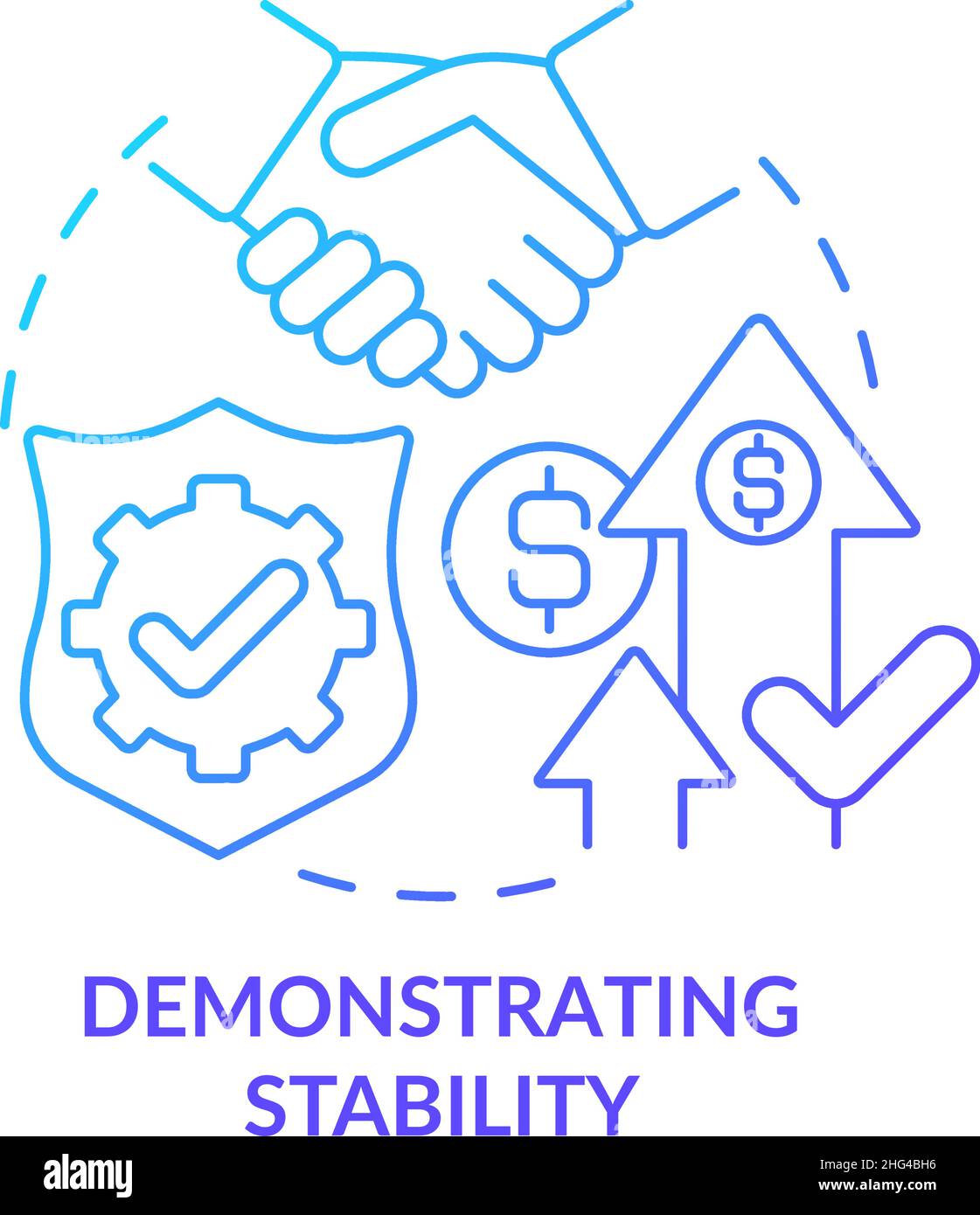 Demonstrating stability blue gradient concept icon Stock Vector Image ...