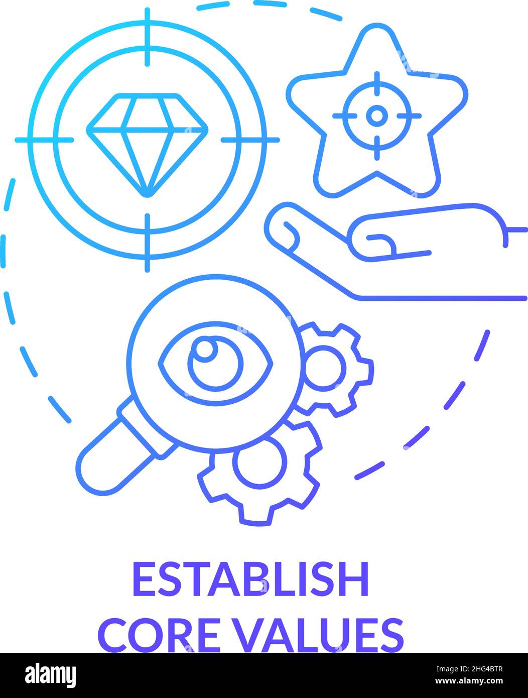 Establish core values blue gradient concept icon Stock Vector Image ...