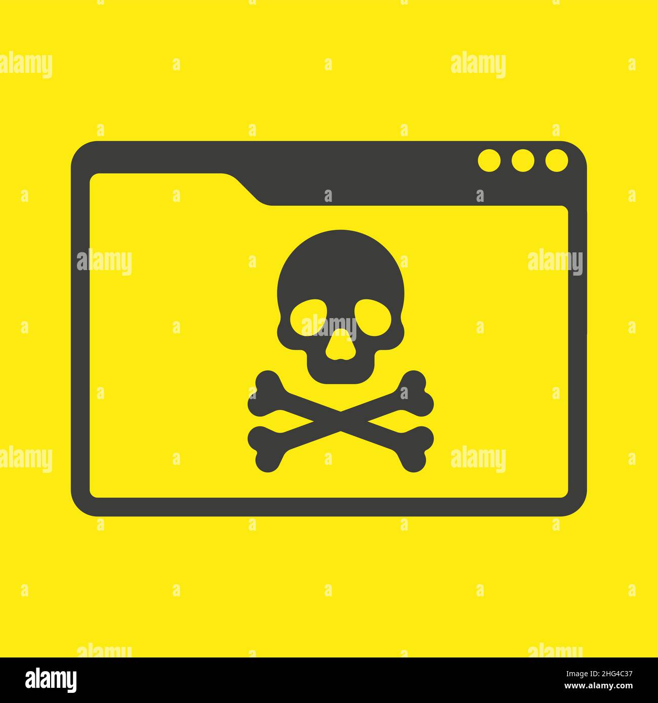 Malware in browser window. PC virus vector icon Stock Vector Image ...