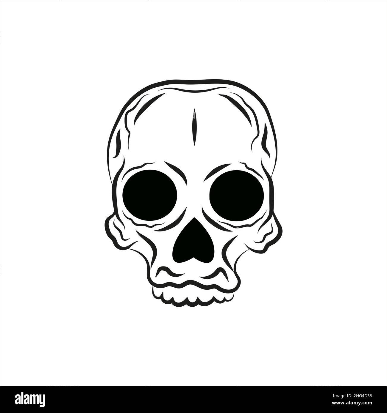Skull symbol vector illustration isolated on white background Stock ...