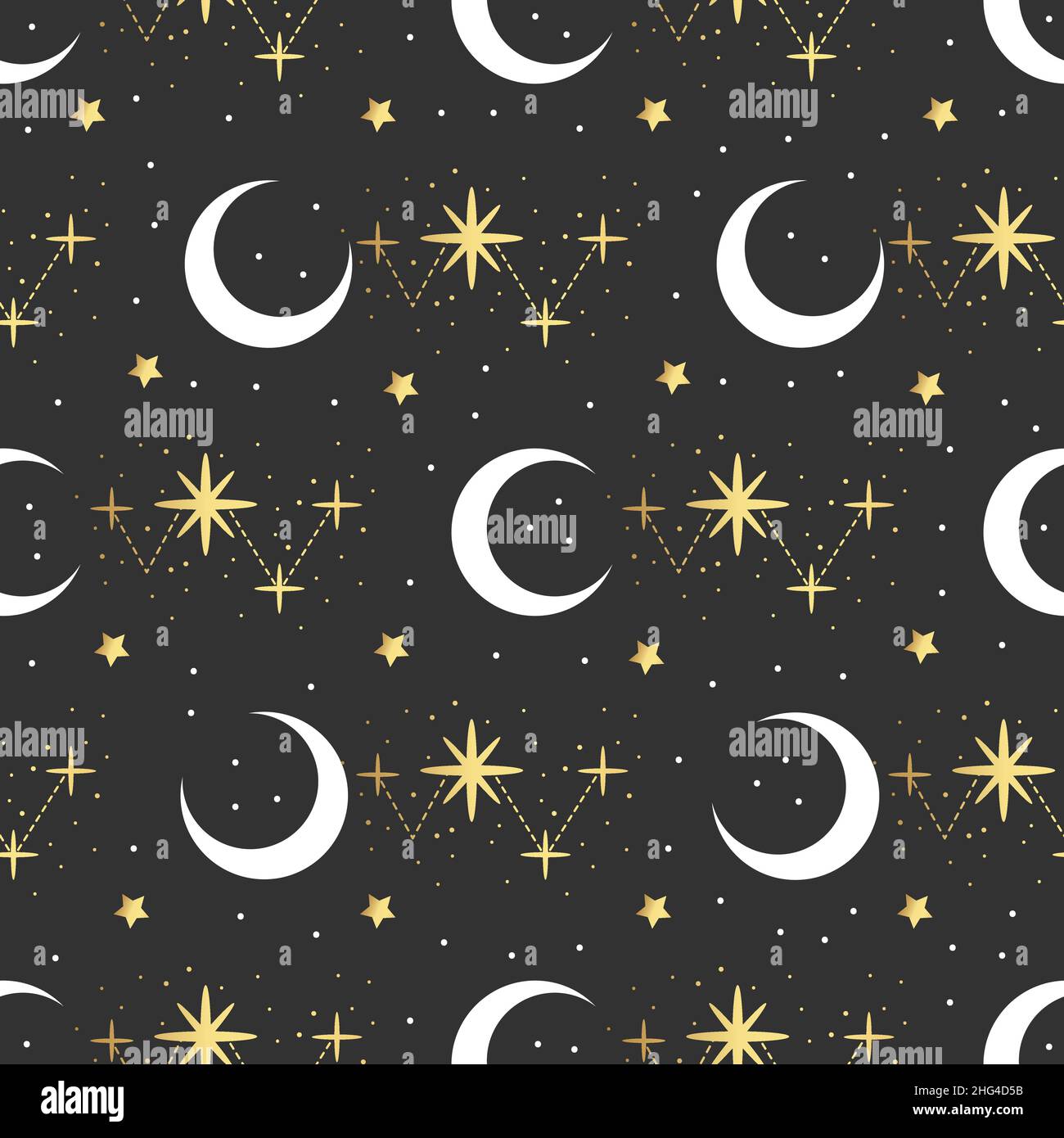 Night sky pattern. Vector magic seamless pattern Stock Vector Image ...