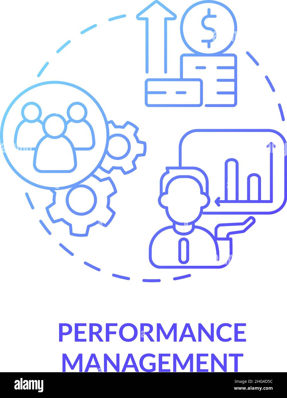 Performance management blue gradient concept icon Stock Vector Image & Art - Alamy