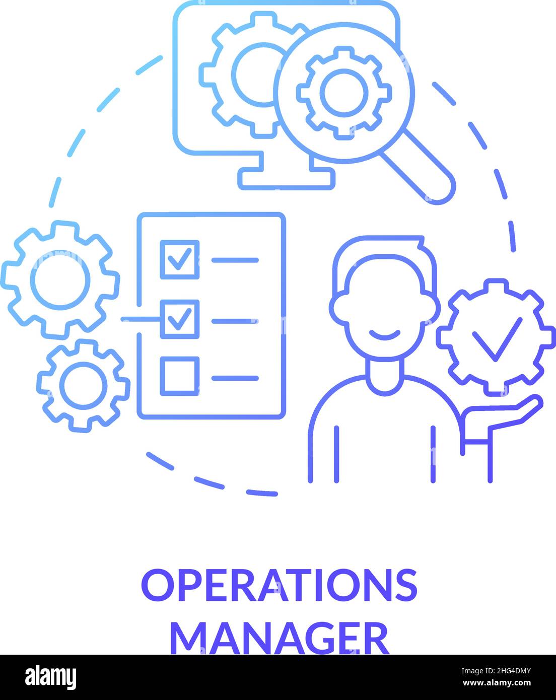 Operations manager blue gradient concept icon Stock Vector Image & Art ...