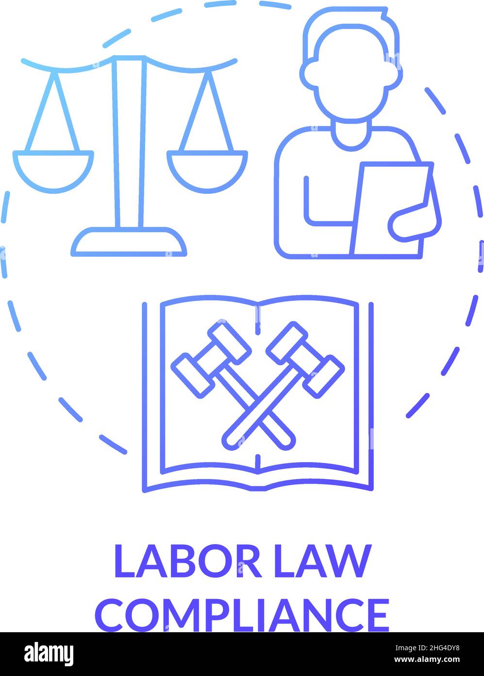 Labor law compliance blue gradient concept icon Stock Vector Image & Art - Alamy