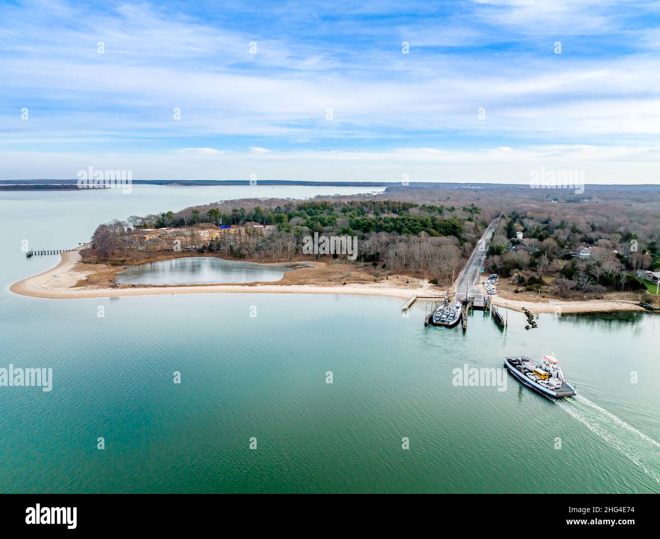 Aerial view ferry boat crossing hi-res stock photography and images - Alamy
