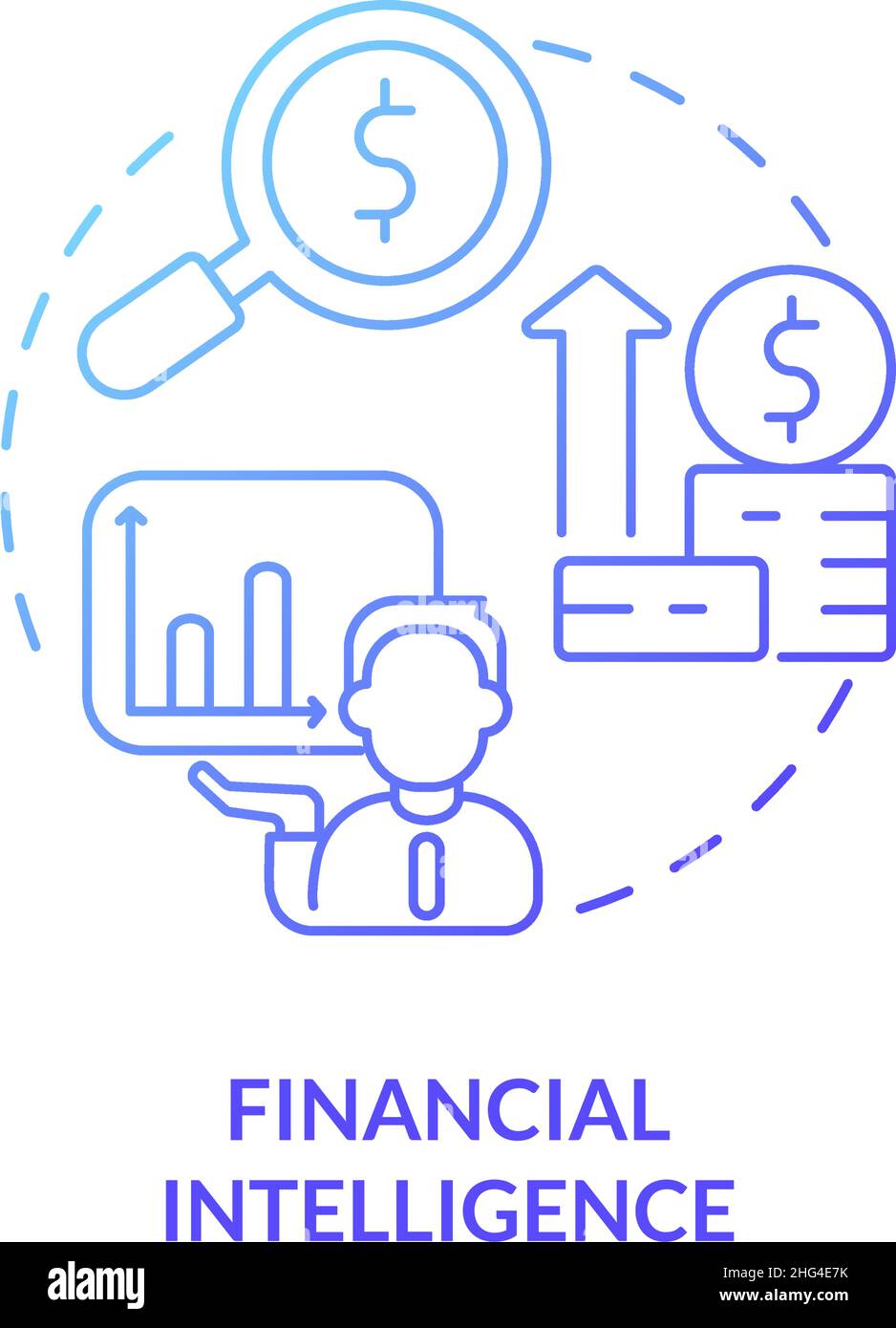 Financial intelligence blue gradient concept icon Stock Vector Image ...