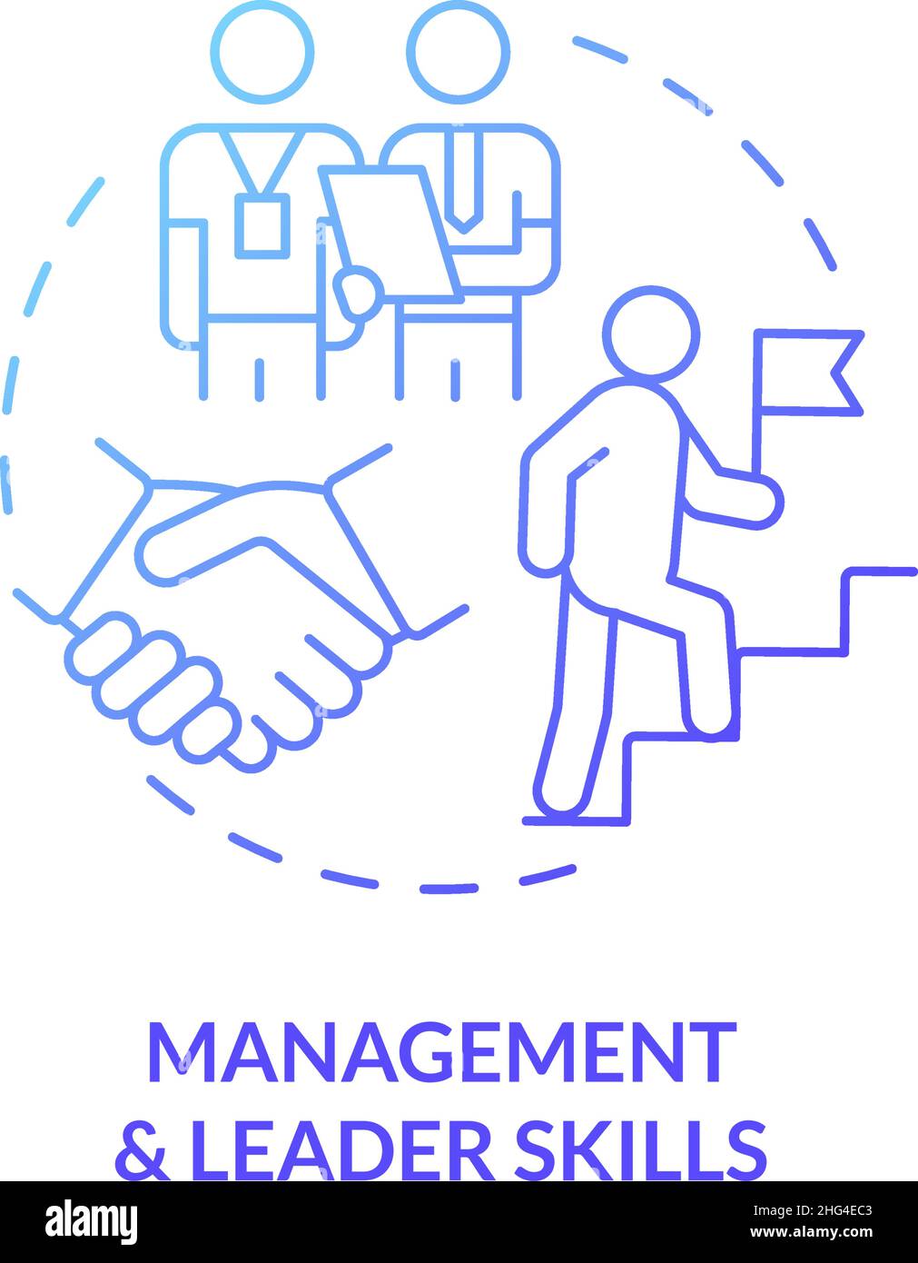 Management and leader skills blue gradient concept icon Stock Vector ...
