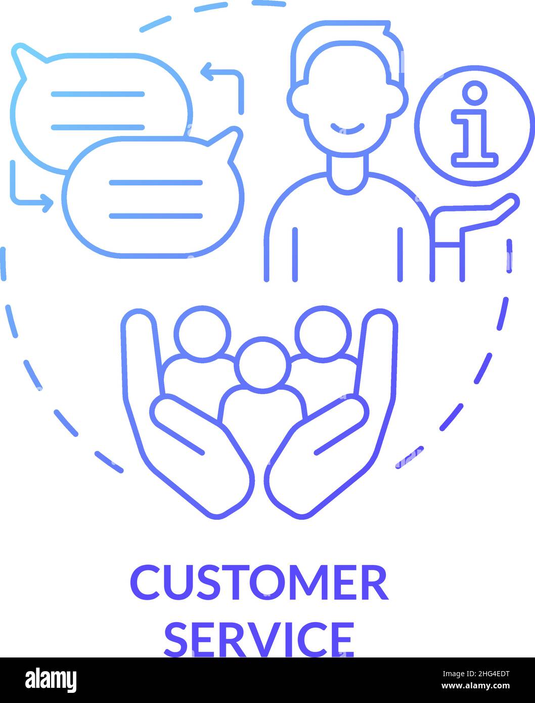 Customer service blue gradient concept icon Stock Vector Image & Art ...