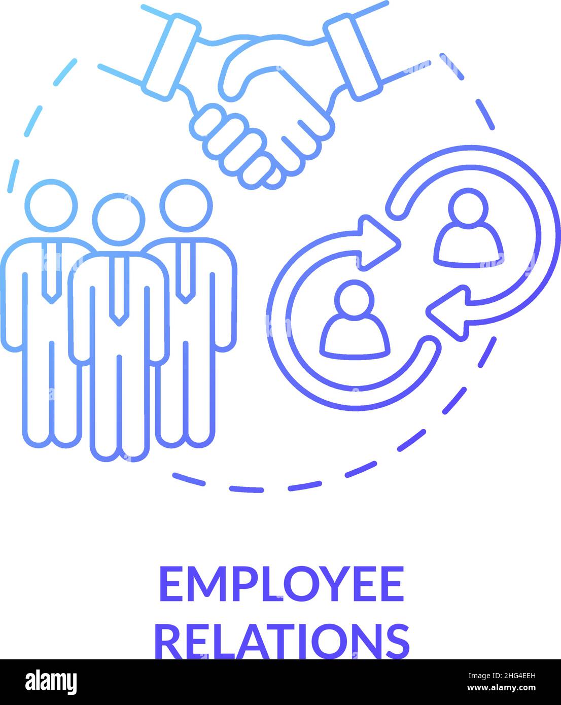 Employee relations blue gradient concept icon Stock Vector Image & Art ...