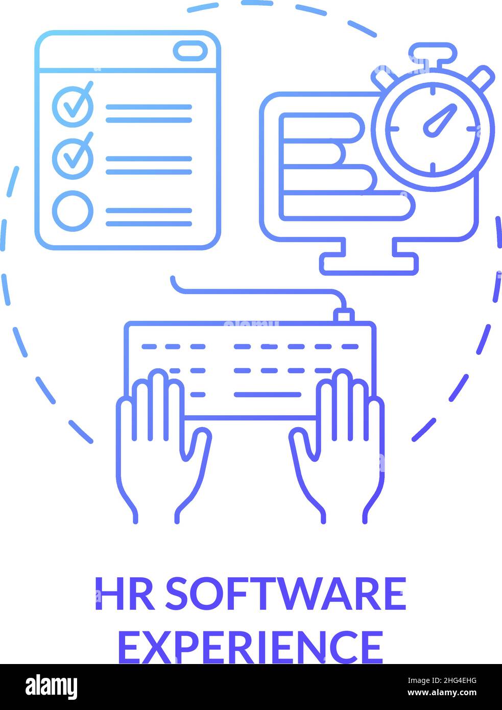 HR software experience blue gradient concept icon Stock Vector Image ...