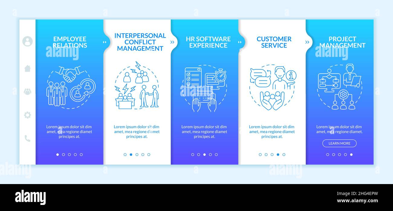 Skills for human resources manager blue gradient onboarding template ...