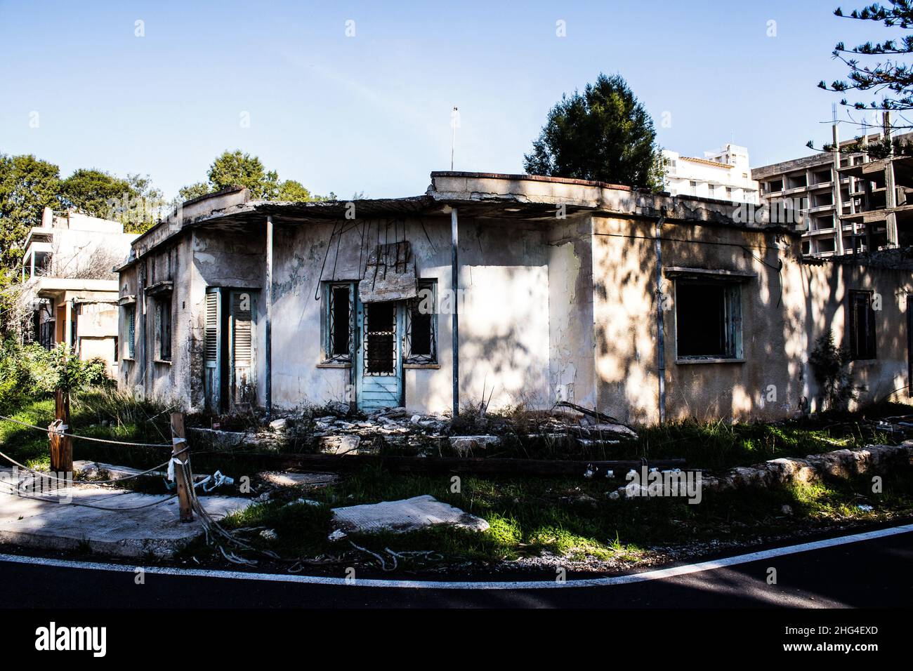 Varosha, Northern Cyprus - January 04, 2022 Cityscape of Varosha, a ...