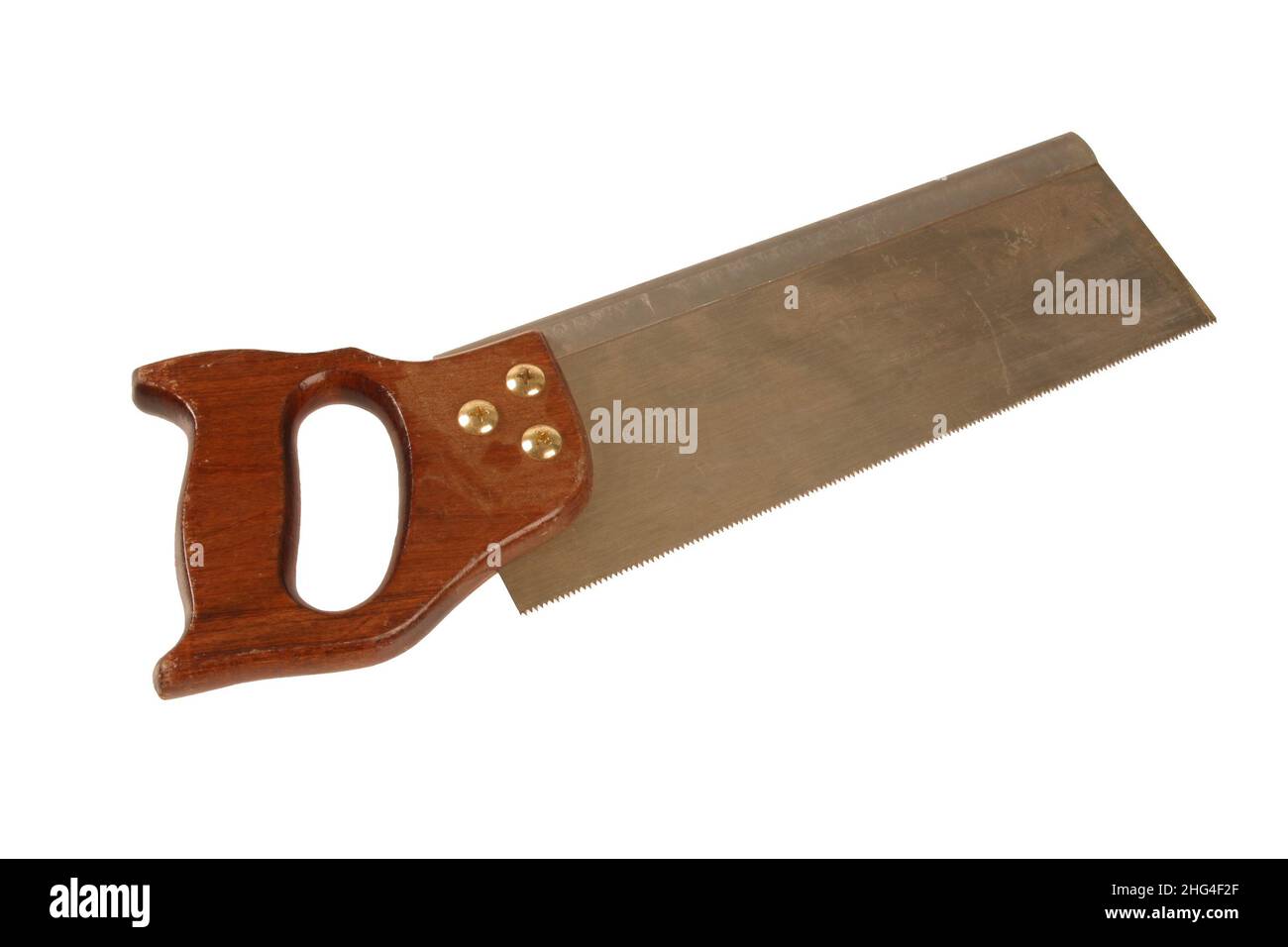 A used, dirty mitre saw isolated on a white background Stock Photo - Alamy