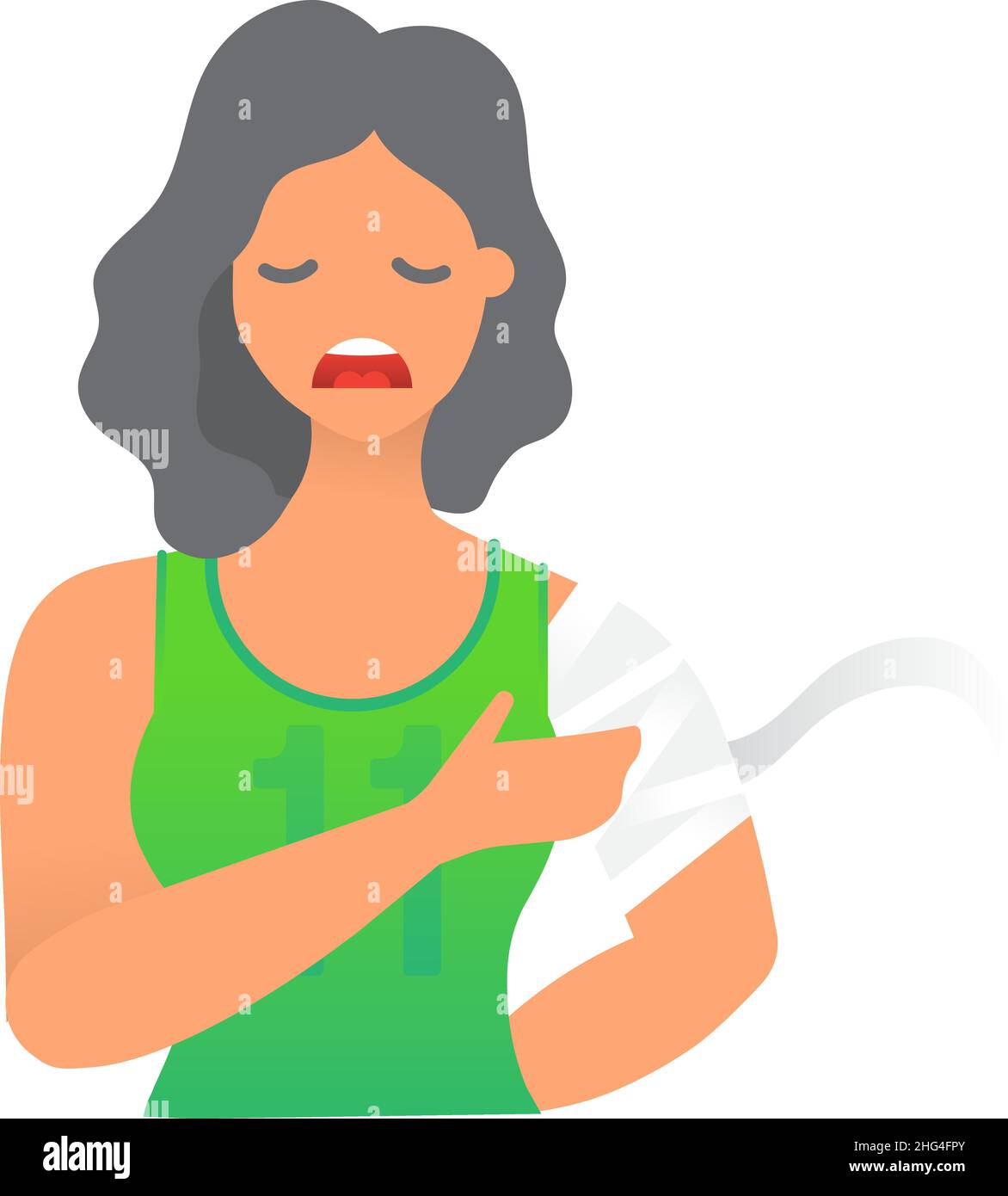 Woman sports player with injured hand icon Stock Vector Image & Art - Alamy