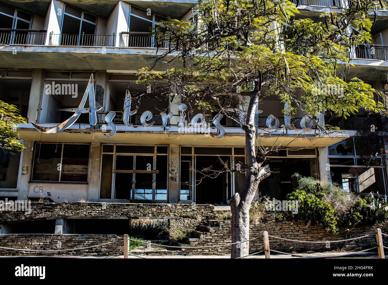 Varosha, Northern Cyprus - January 04, 2022 Cityscape of Varosha, a ...