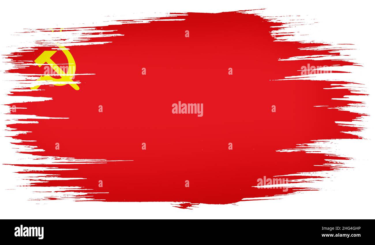 colorful hand-drawn brush strokes painted national country flag of ussr ...