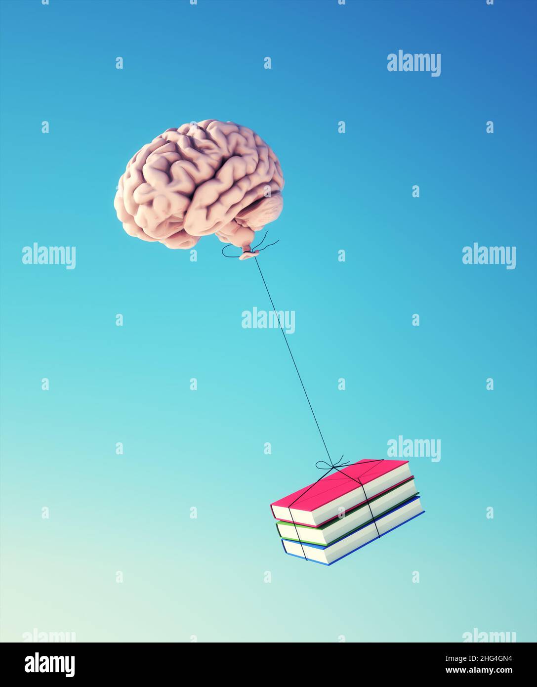 Brain books reading mind stack hi-res stock photography and images - Alamy