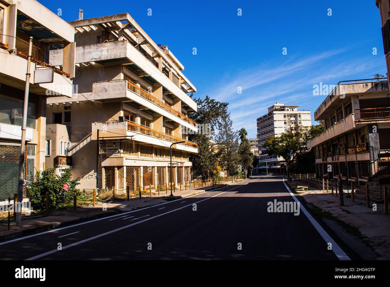 Varosha, Northern Cyprus - January 04, 2022 Cityscape of Varosha, a ...