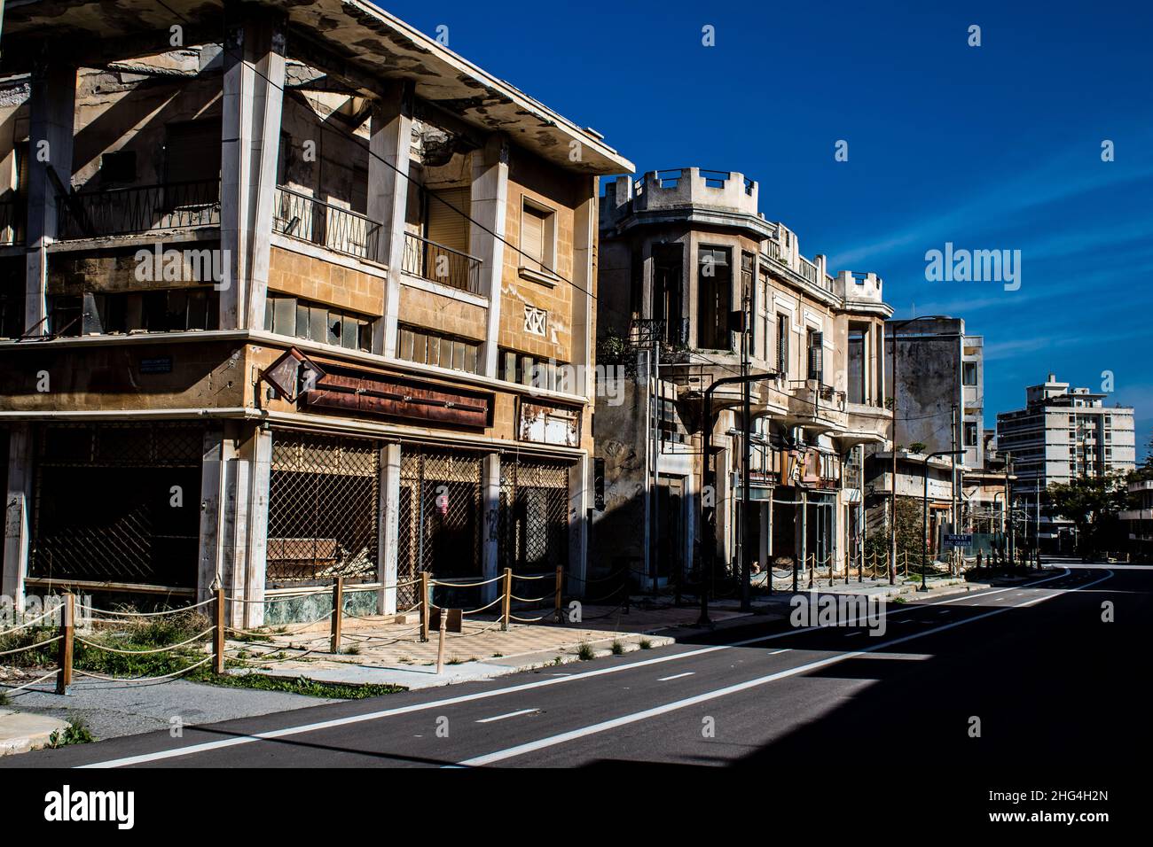 Varosha, Northern Cyprus - January 04, 2022 Cityscape of Varosha, a ...