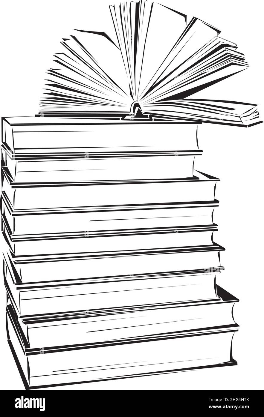 Browsing books illustration Stock Vector Images - Alamy