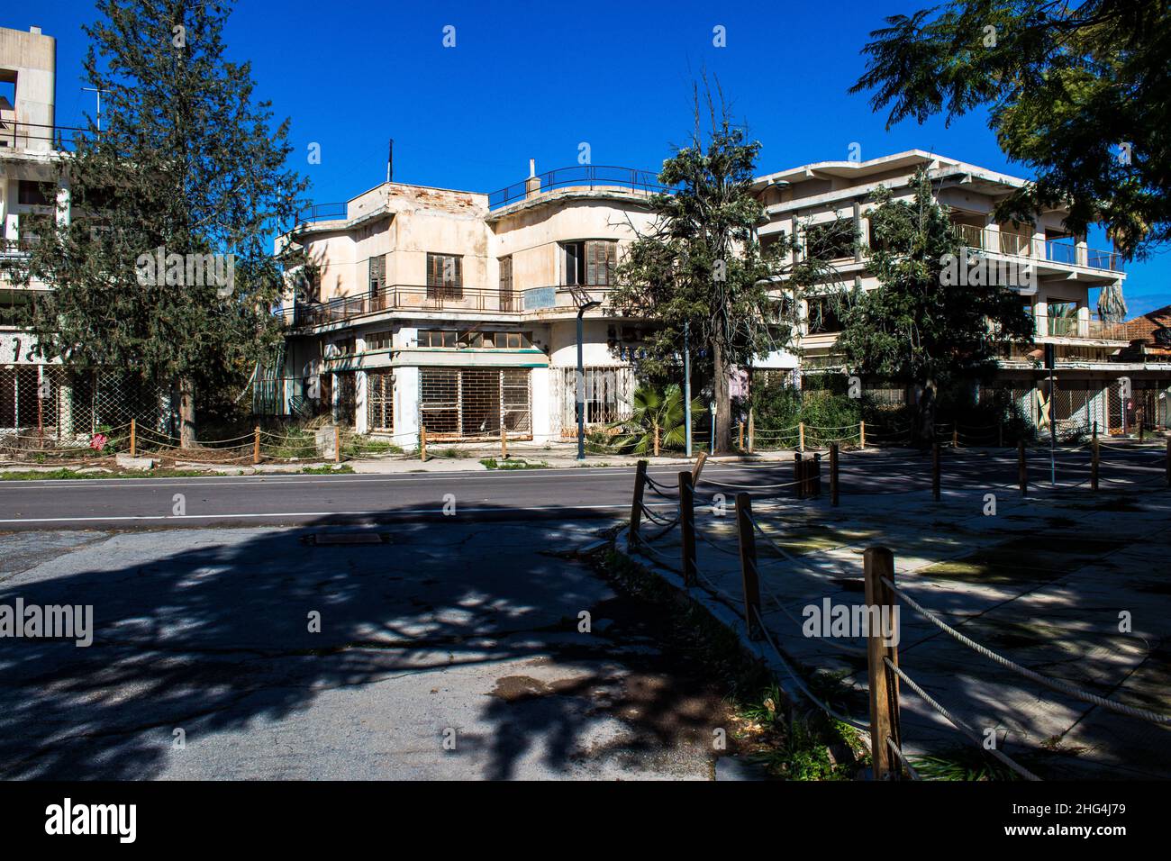 Varosha, Northern Cyprus - January 04, 2022 Cityscape of Varosha, a ...