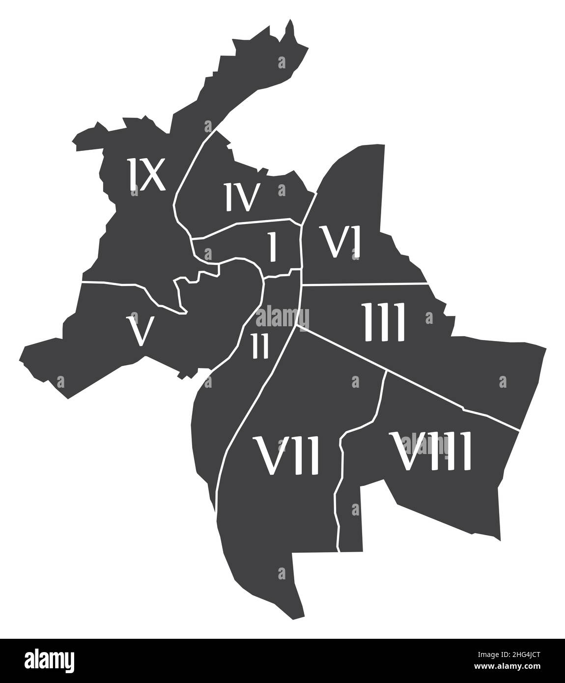 Lyon city map labelled black illustration Stock Vector Image & Art - Alamy