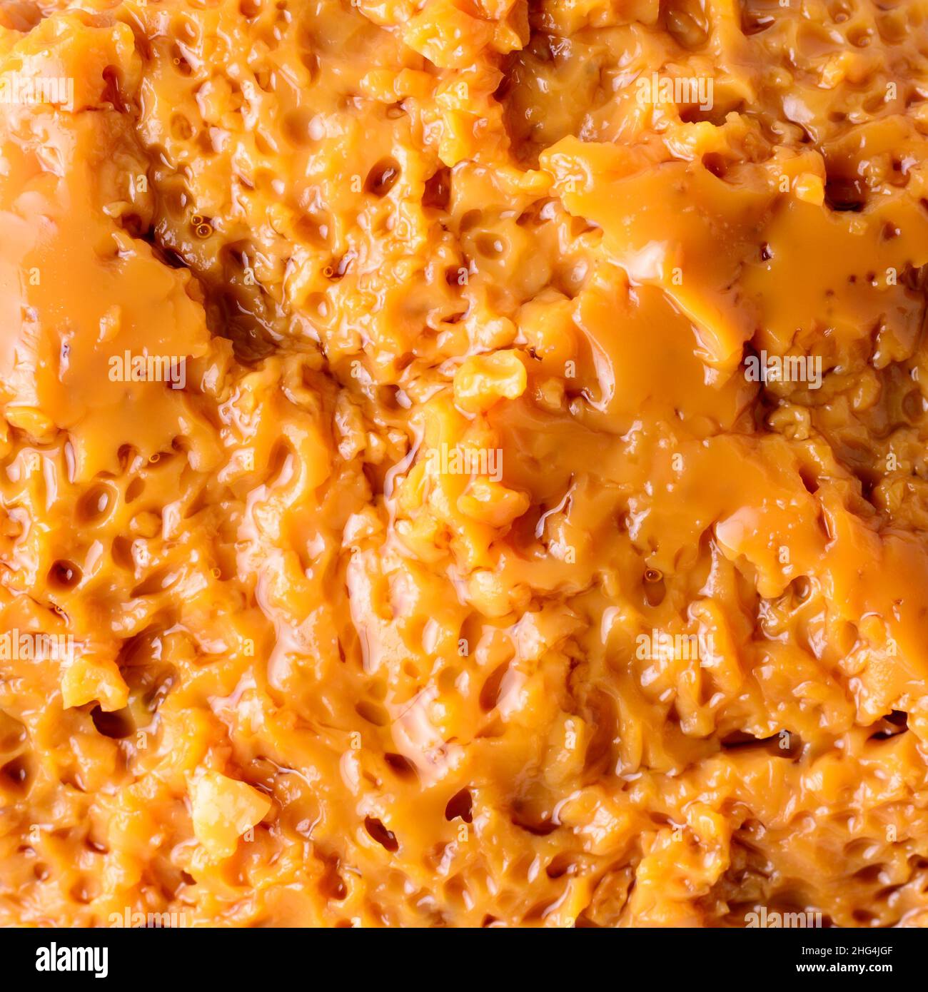 closeup of coconut custard pudding, made of coconut milk, jaggery and ...