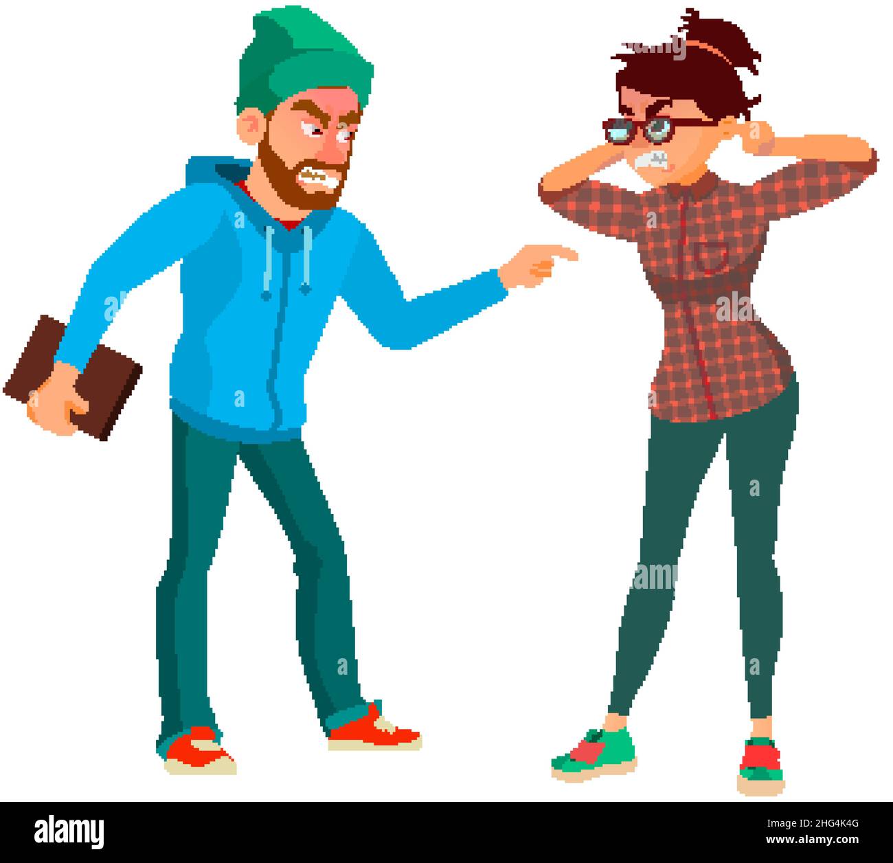 Business man woman argue aggression vector Stock Vector Image & Art - Alamy