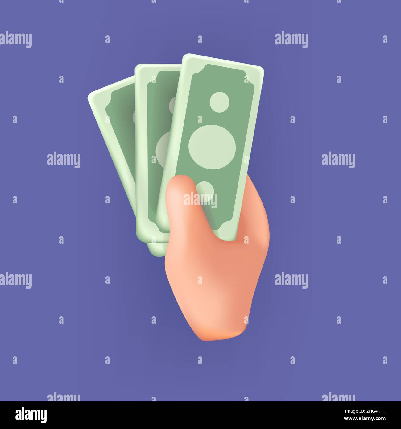 3d hand of businessman holds banknotes. Concept of financial operation ...