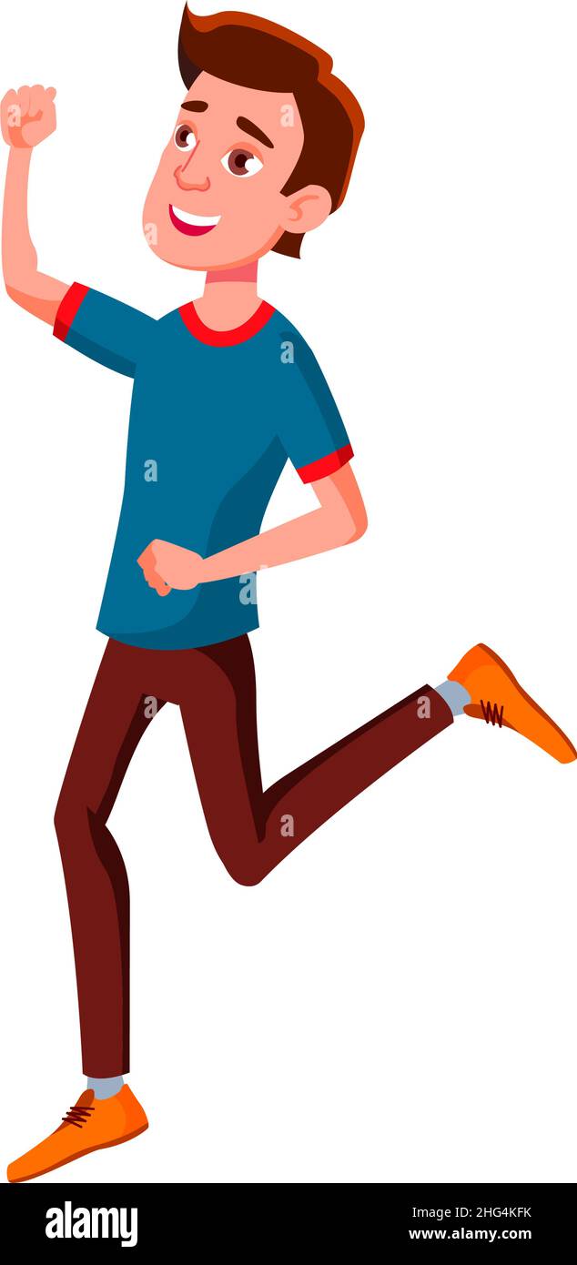 jumping teen boy vector Stock Vector Image & Art - Alamy