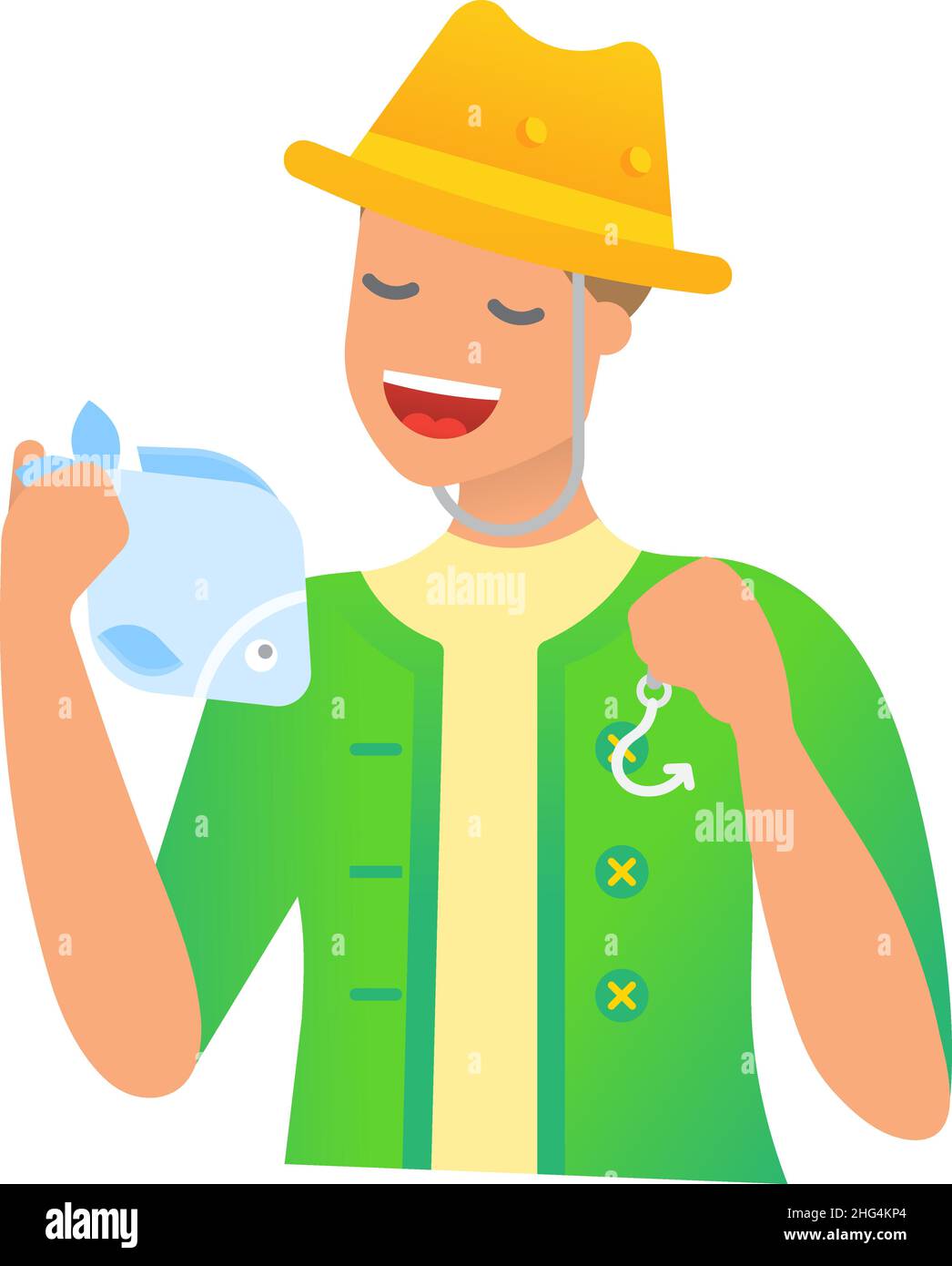 Successful fisherman Stock Vector Images - Alamy