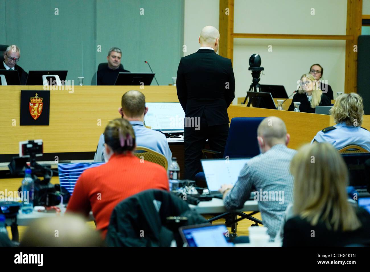 Skien 20220118.Anders Behring Breivik, convicted of terrorism, in the ...