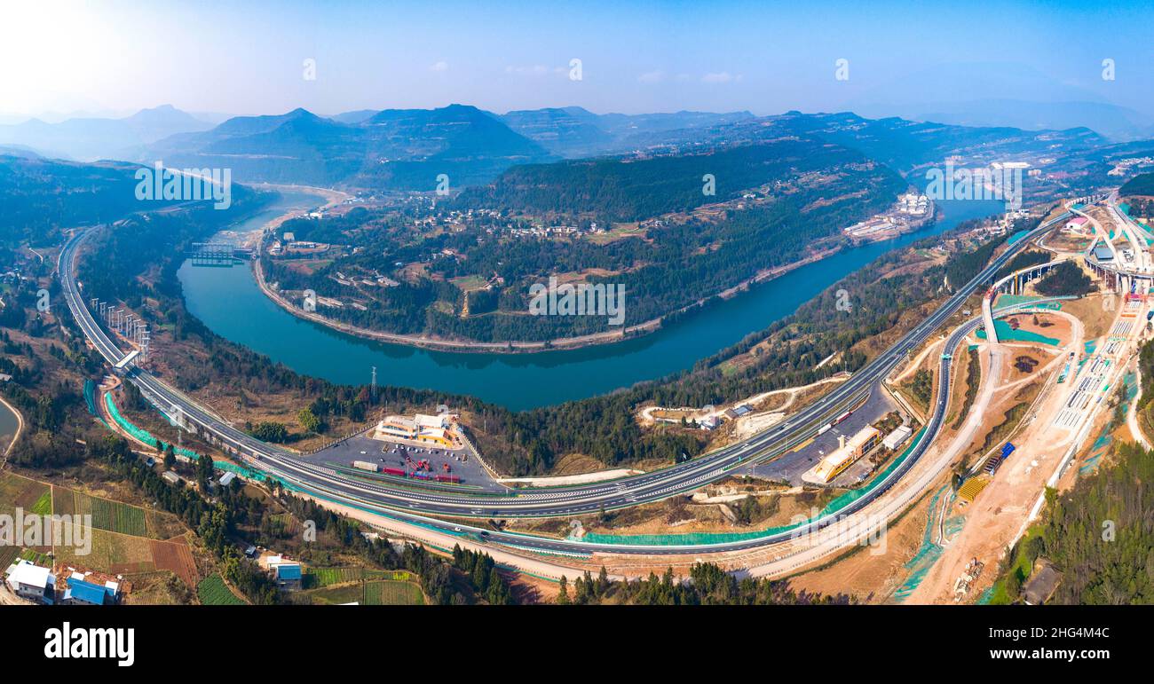 BAZHONG, CHINA - DECEMBER 18, 2021 - A view of the Wangping to ...