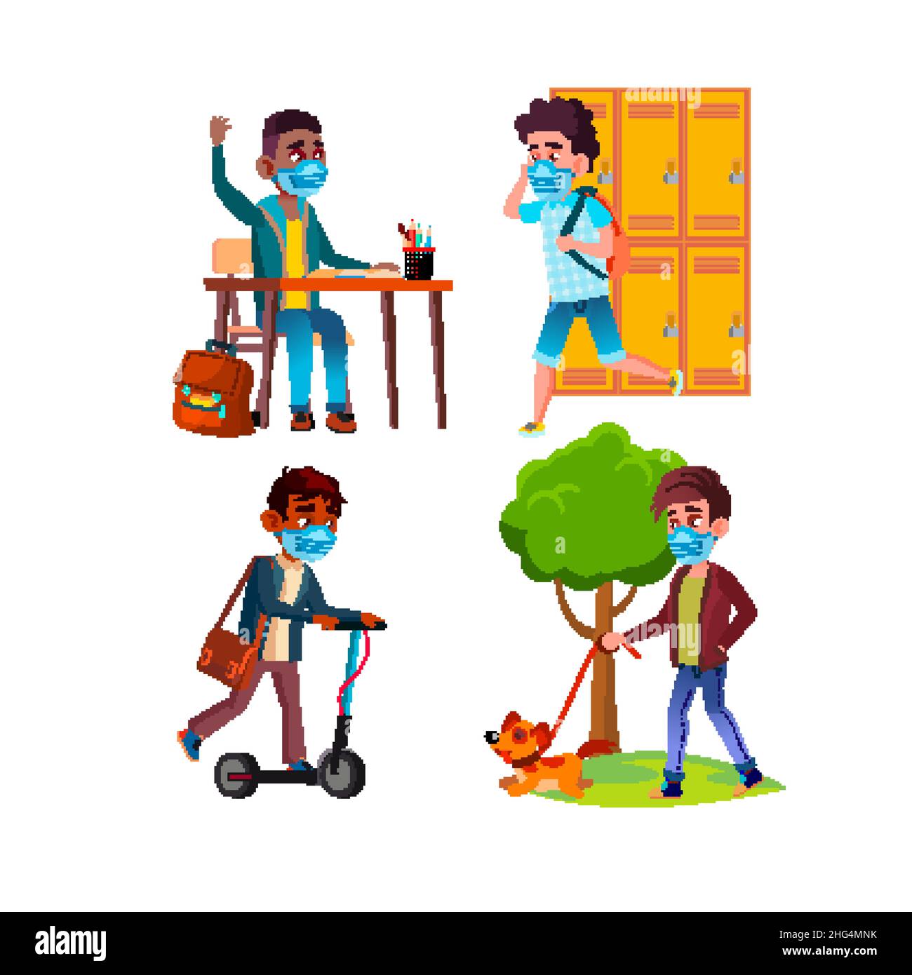 Children school face mask Cut Out Stock Images & Pictures - Alamy