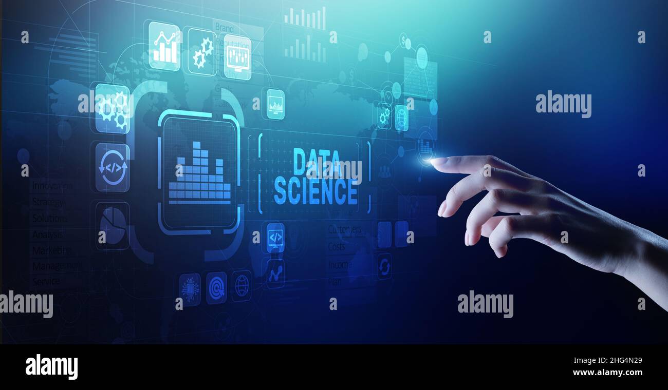 Big Data science analysis business technology concept on virtual screen ...