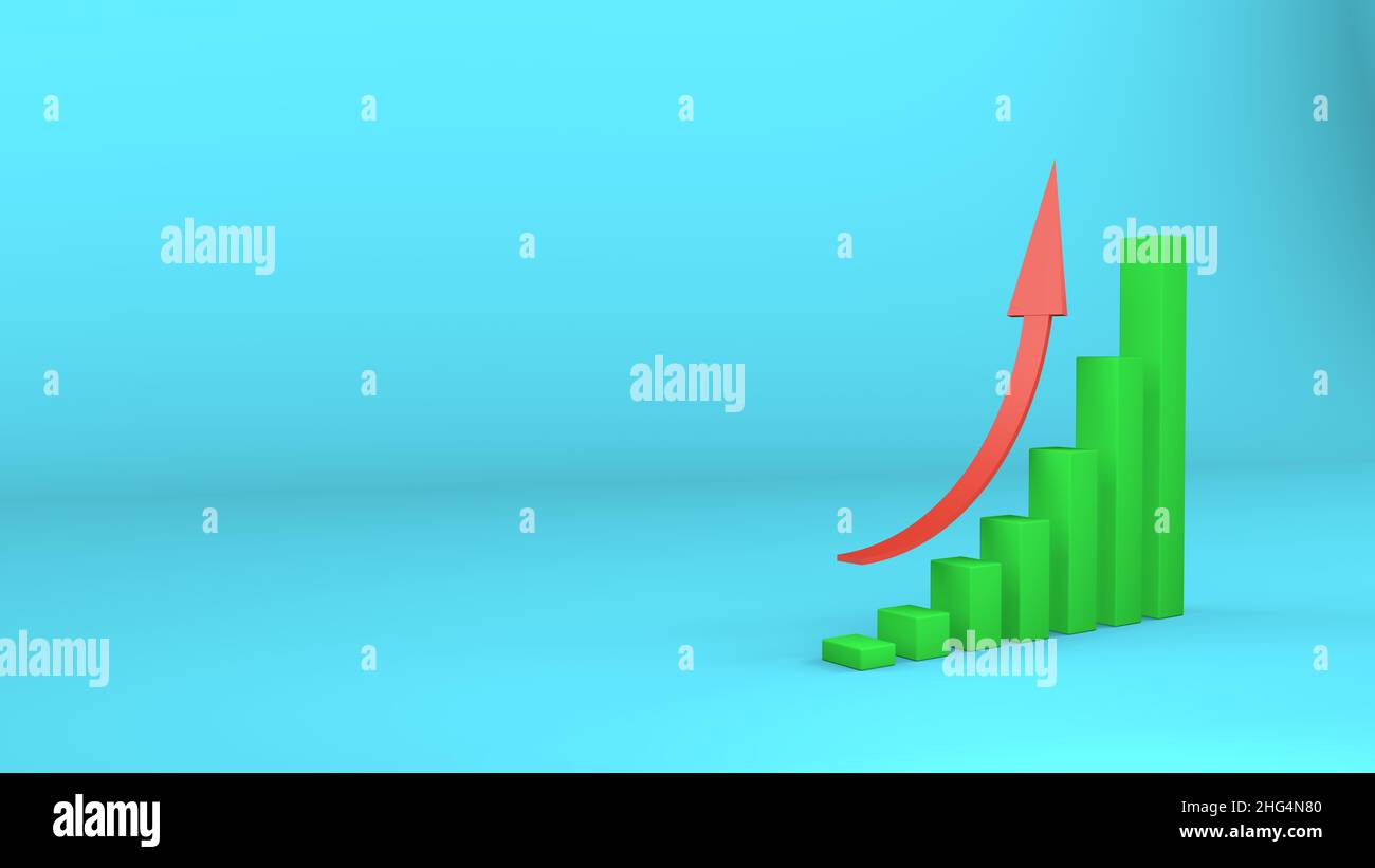 3d growth graph money background. Market, investment, business, income ...
