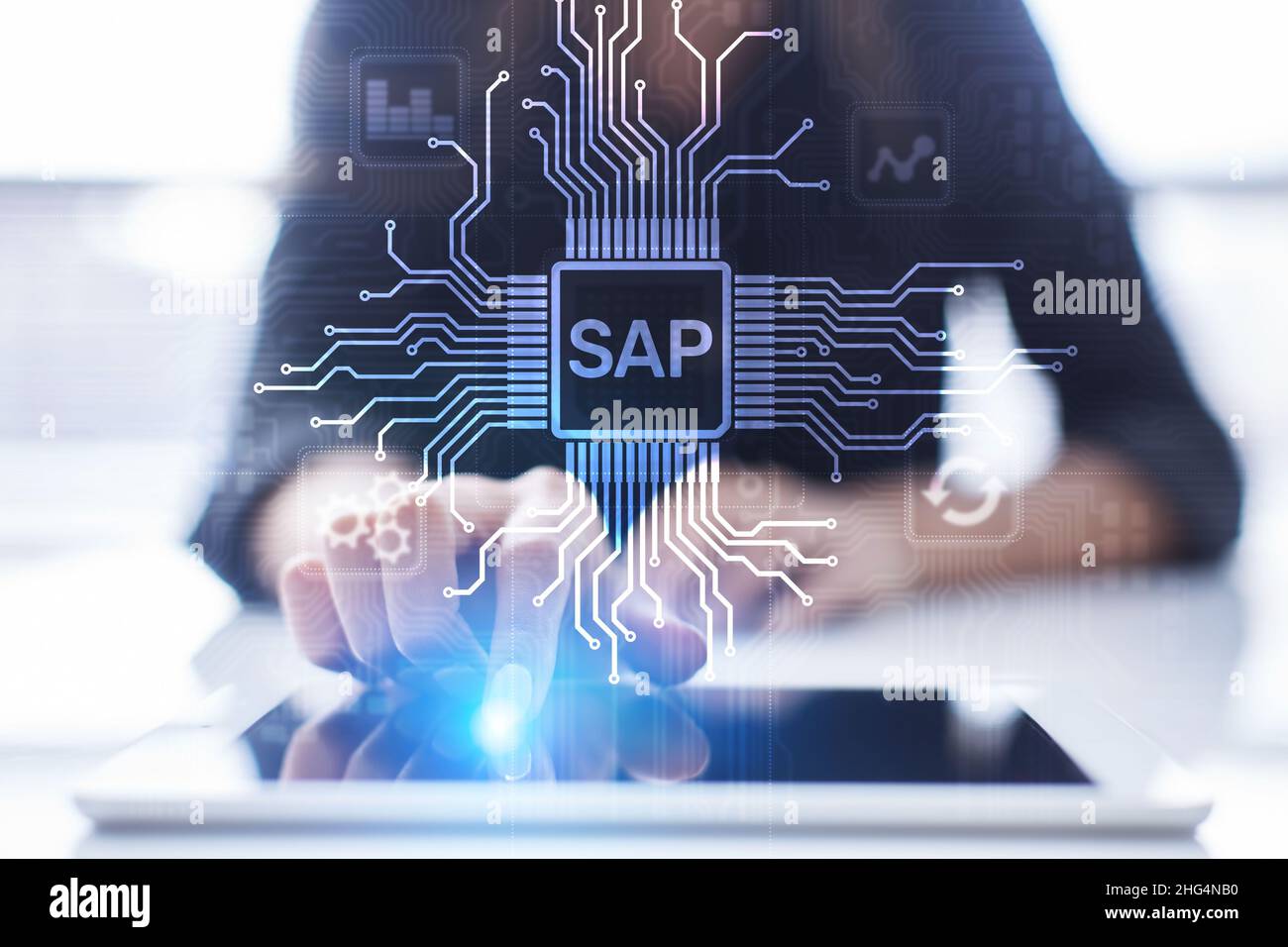 SAP - Business process automation software. ERP enterprise resources ...