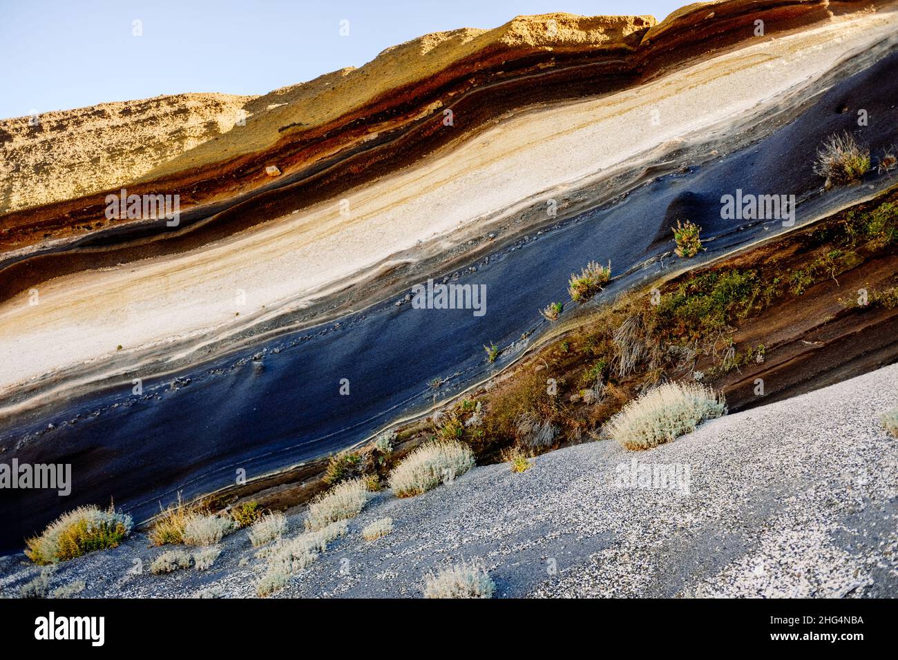 Detail of phonolitic and basaltic layers and eructive products caused ...