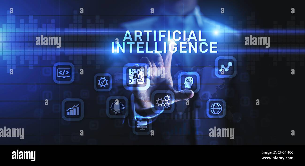 Artificial intelligence AI Neural network deep machine learning concept ...