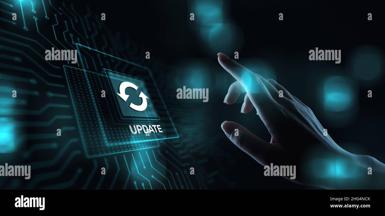 Update System Upgrade Software version technology concept on virtual ...