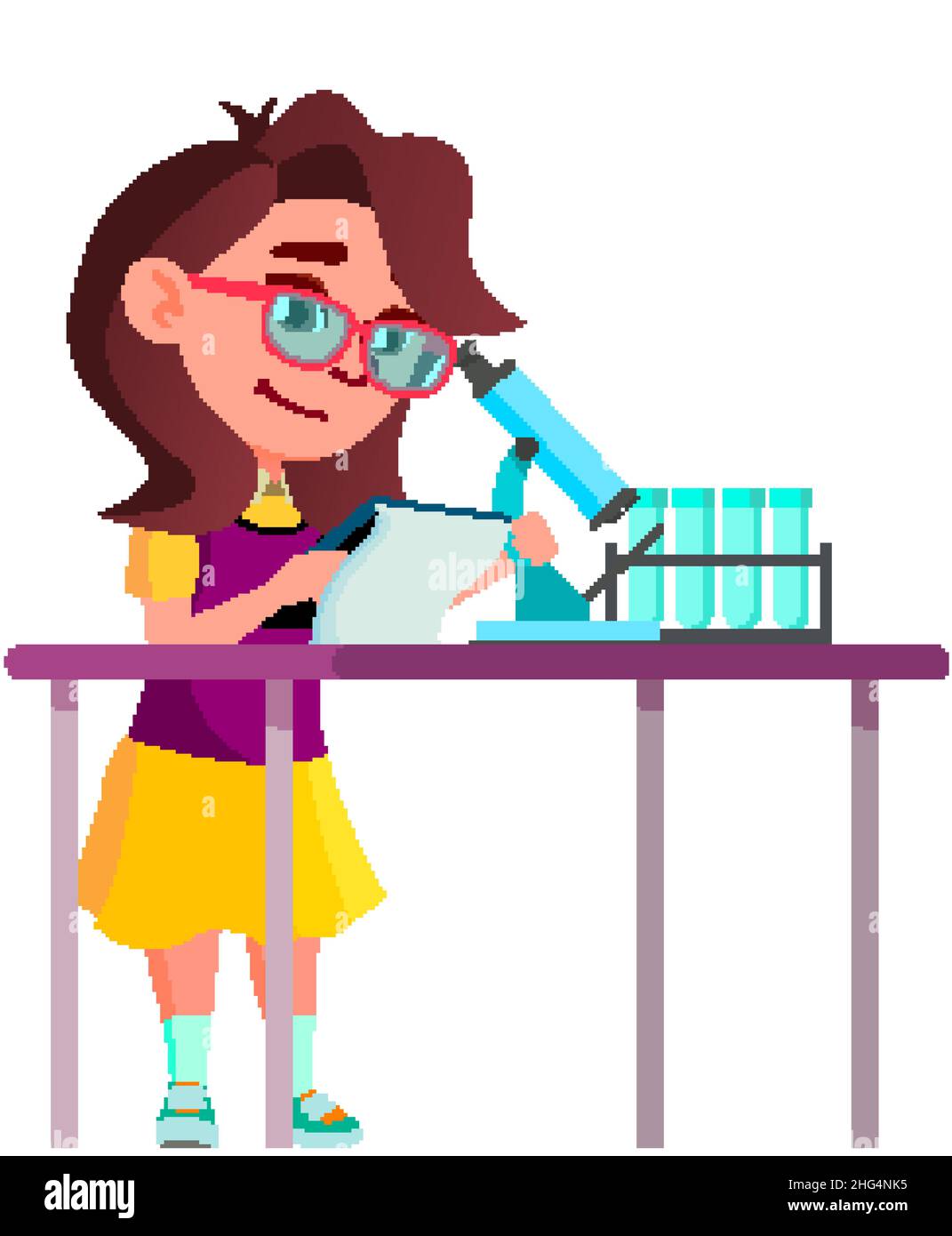 school kid girl scientist vector Stock Vector Image & Art - Alamy
