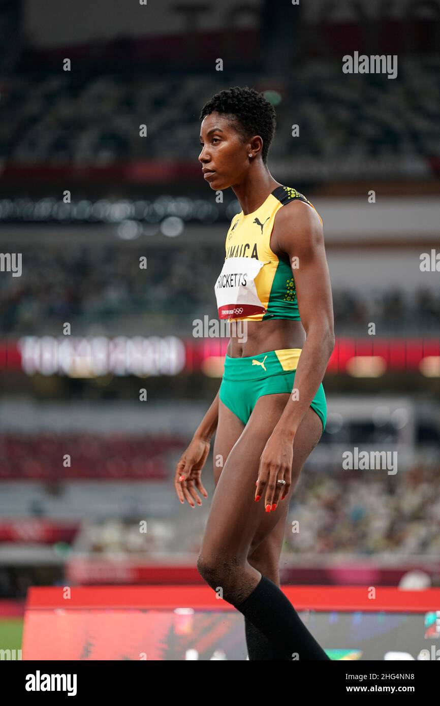 Shanieka Ricketts competing in the Triple Jump at the 2020 Tokyo ...