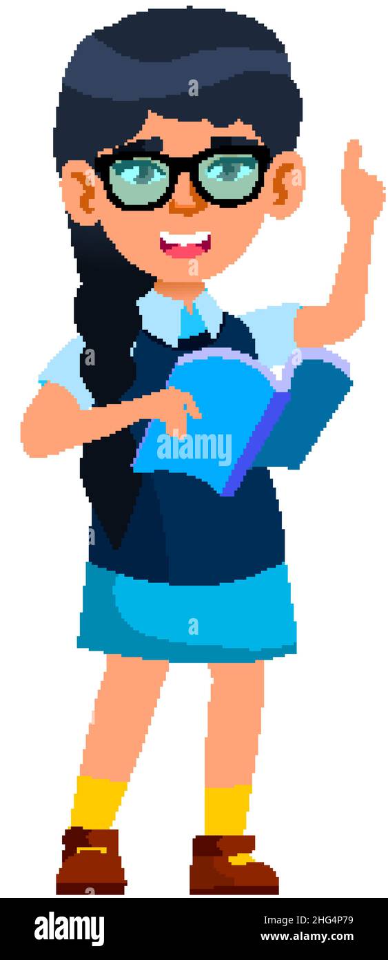 school kid girl scientist vector Stock Vector Image & Art - Alamy