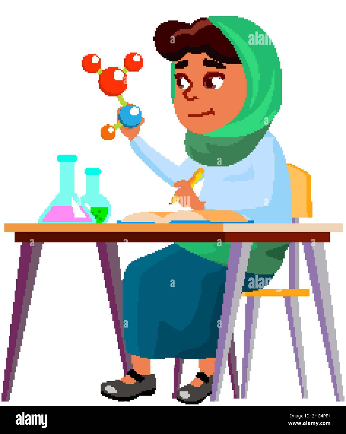 school kid girl scientist vector Stock Vector Image & Art - Alamy