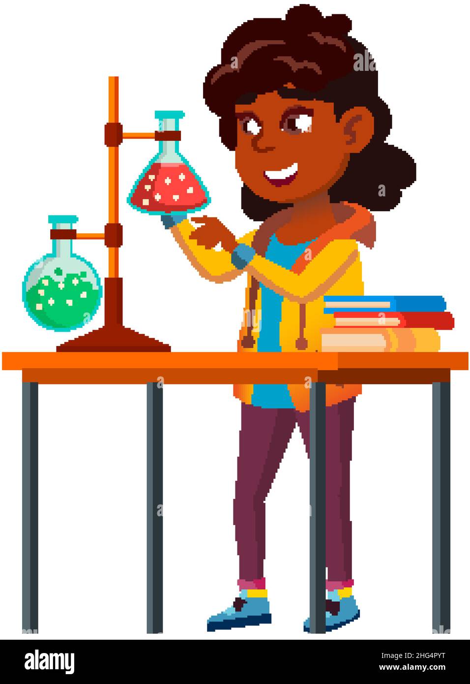 school kid girl scientist vector Stock Vector Image & Art - Alamy