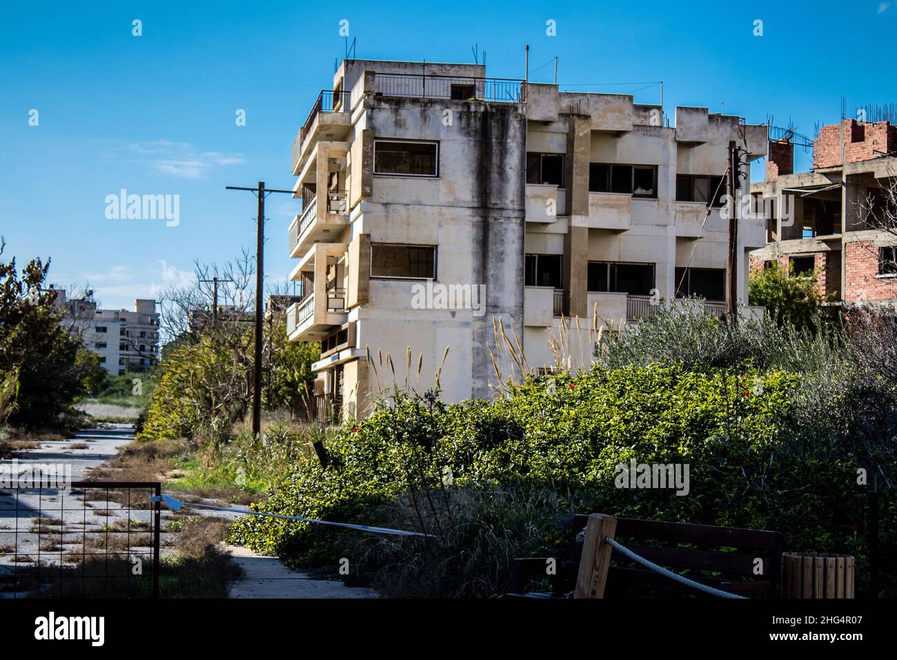 Varosha, Northern Cyprus - January 06, 2022 Cityscape of Varosha, a ...