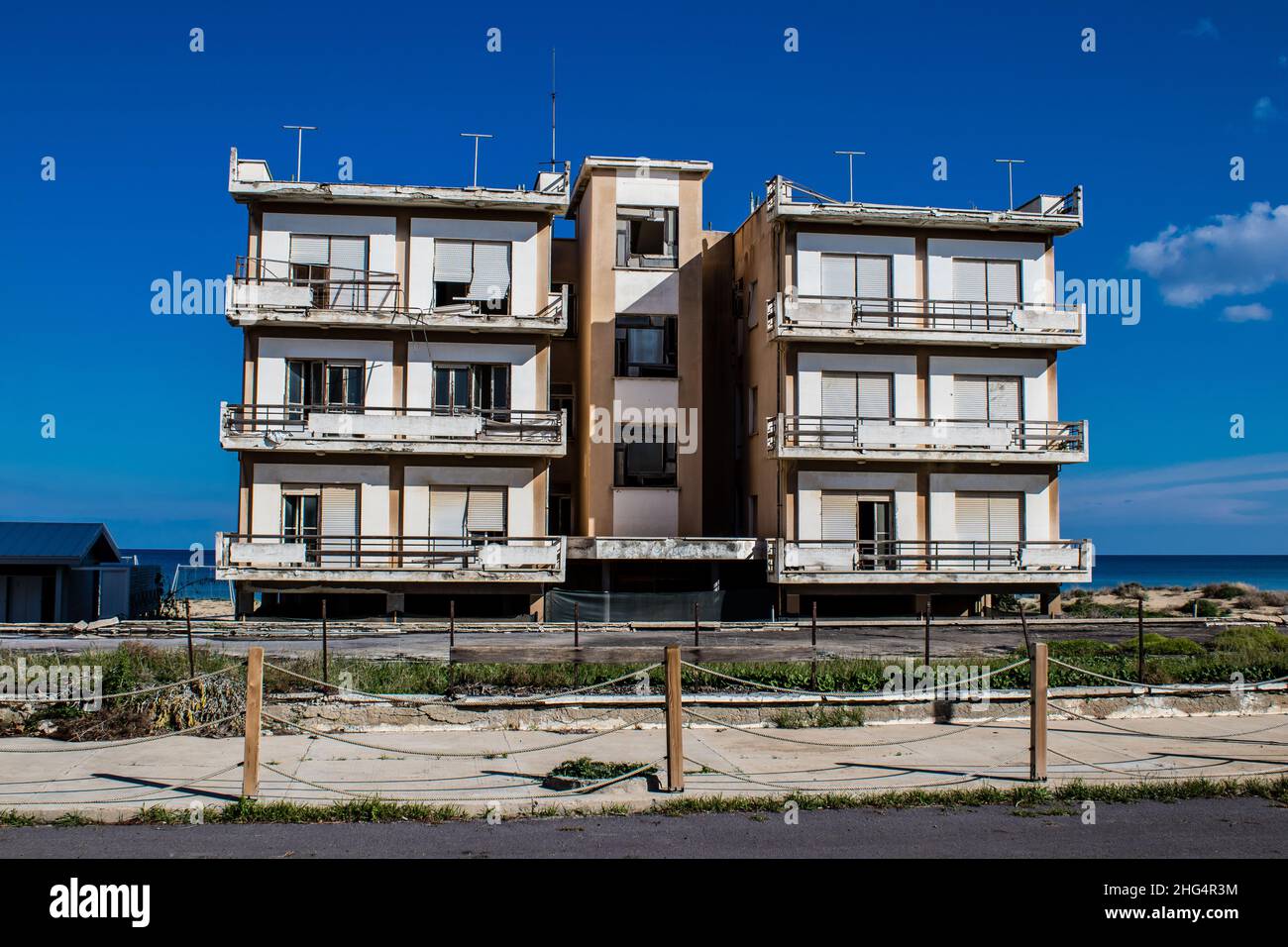 Varosha, Northern Cyprus - January 06, 2022 Cityscape of Varosha, a ...