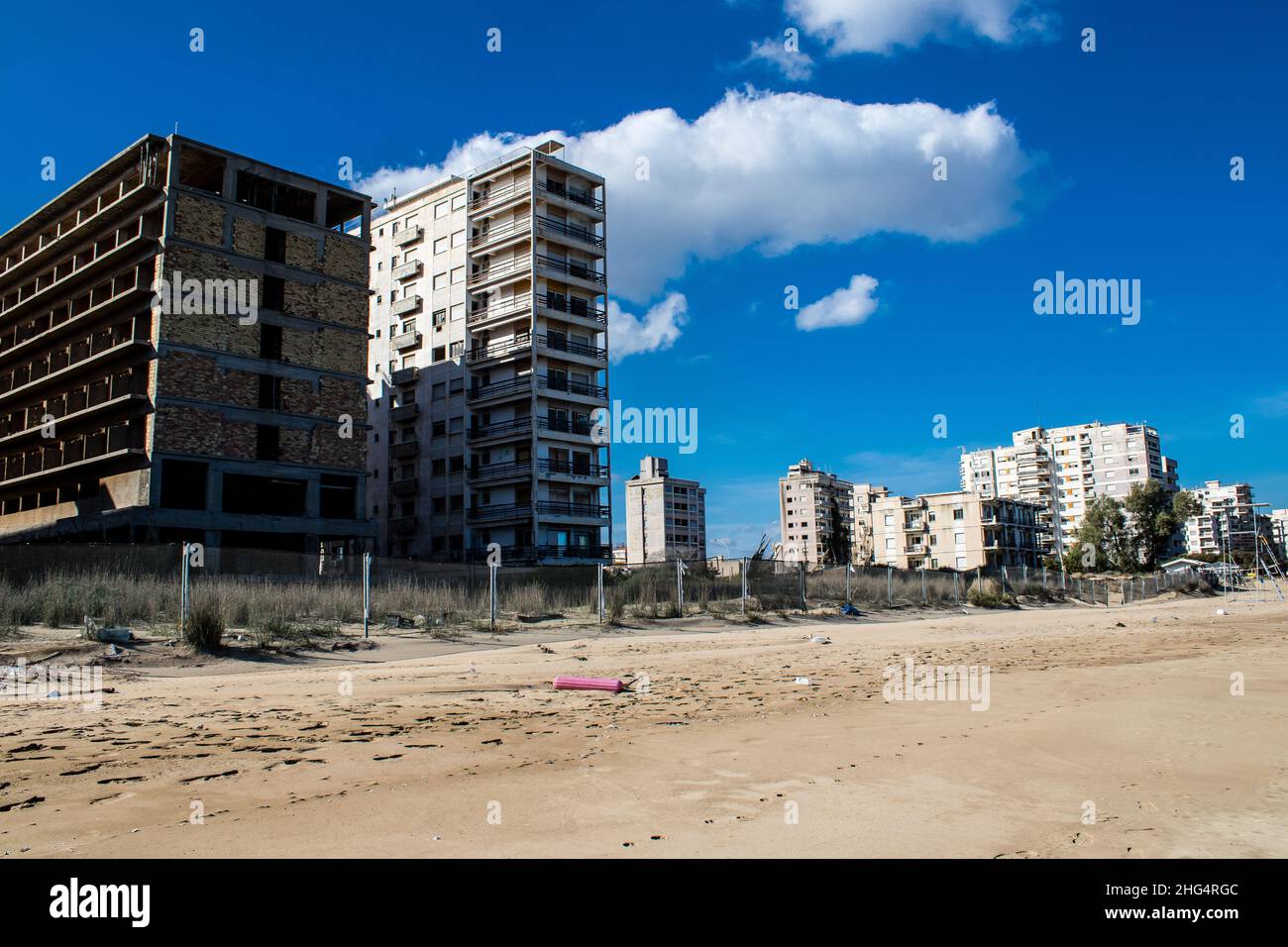 Varosha, Northern Cyprus - January 06, 2022 Cityscape of Varosha, a ...